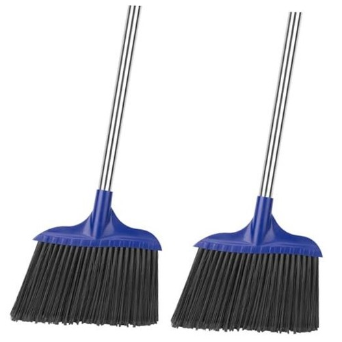 2 Pack Heavy Duty Broom Indoor/Outdoor Commercial Brooms Angle Blue 2 ...