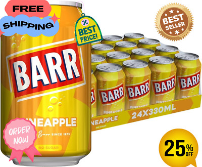 Barr Since 1875, Pineapple 24 Pack Fizzy Drink Cans, Zero Sugar, 24 X ...