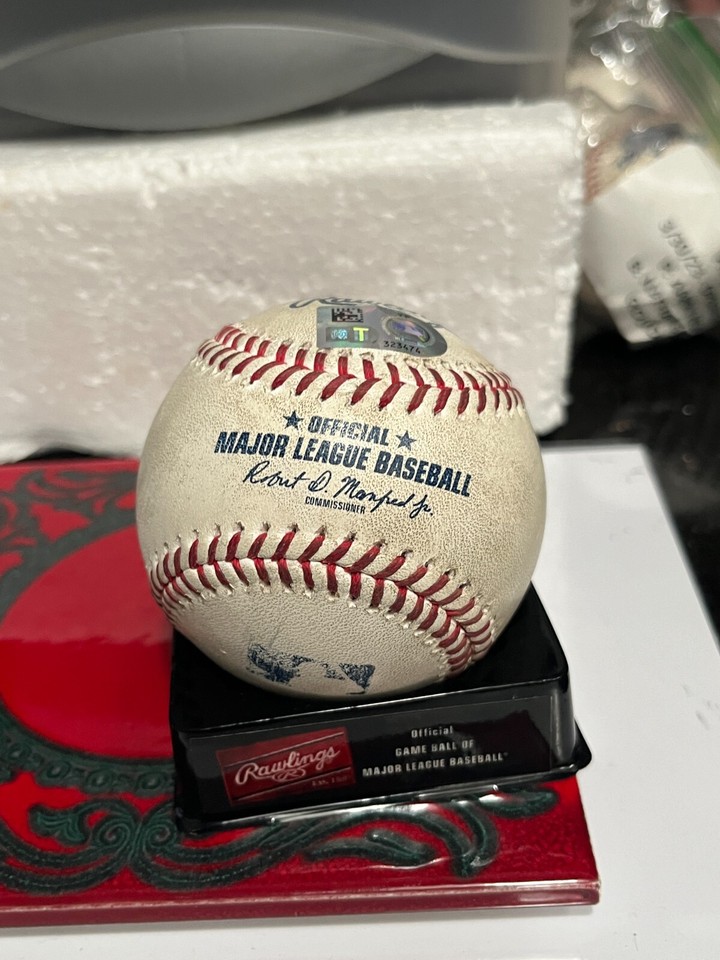 Rangers vs. Cubs MLB Game Used Ball 3/31/24 Evan Carter vs. Jordan ...