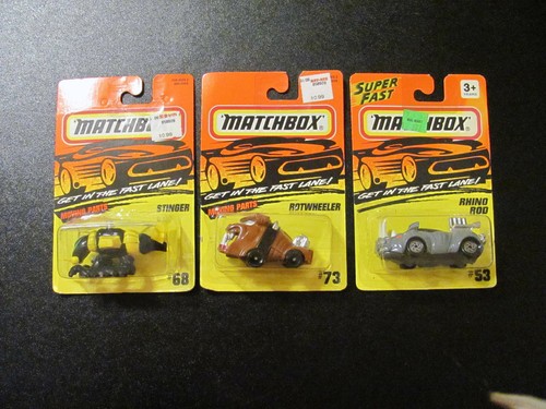Matchbox 1994 & 1995 Rhino Rod #53 Stinger #68 & Rotwheeler #73 NOC | eBay