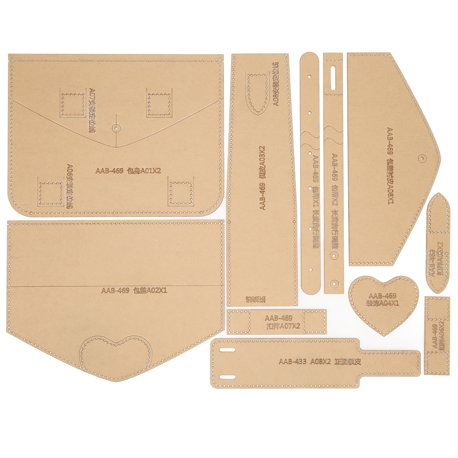 Shoulder Bag Acrylic Template Pattern Leather Bag Pattern Kit For ...