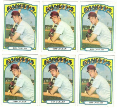 Sharp 1972 Topps Teaxes Rangers Tim Cullen 6 Baseball Card Lot # 461 | eBay