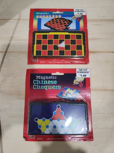 magnetic checkers #652 chinese chequers #654 folded travel games 1996 ...