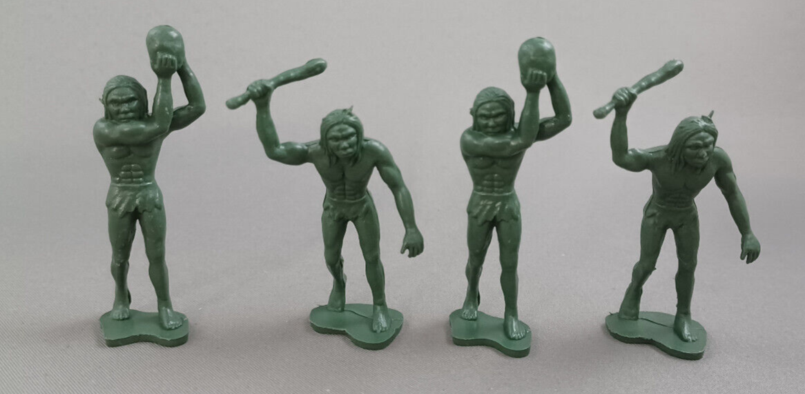 DFC Green Cavemen Plastic Dinosaur Vintage 1980s Prehistoric Caveman ...