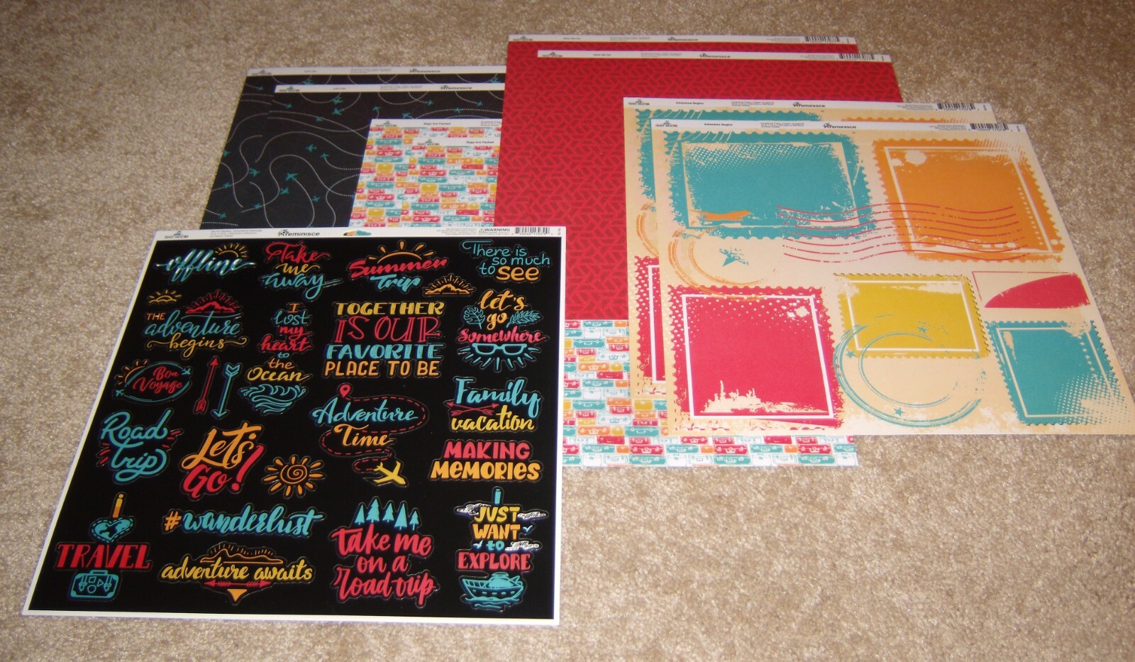 Reminisce Design 12x12 Double Sided Paper Lot(8) w/Sticker Sht.~ Family ...