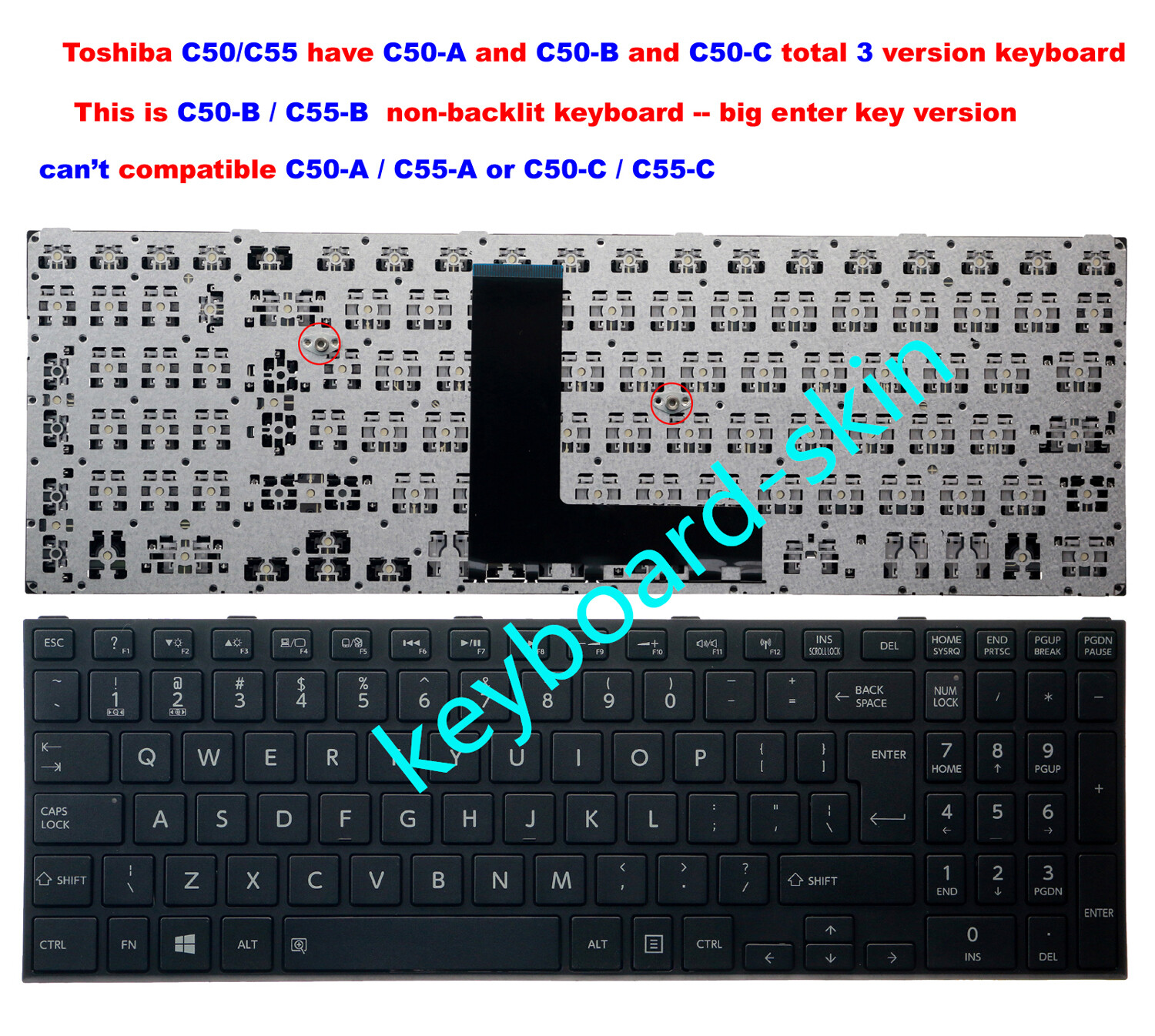 New for Toshiba C50-B C55-B C55D-B C50-B1500 C50-B1503 series Keyboard ...