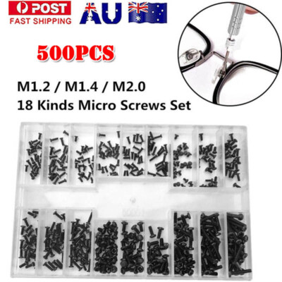 Black 500pcs Micro Mini Small Screws 1.2mm 1.4mm 2mm Computer Assembly ...
