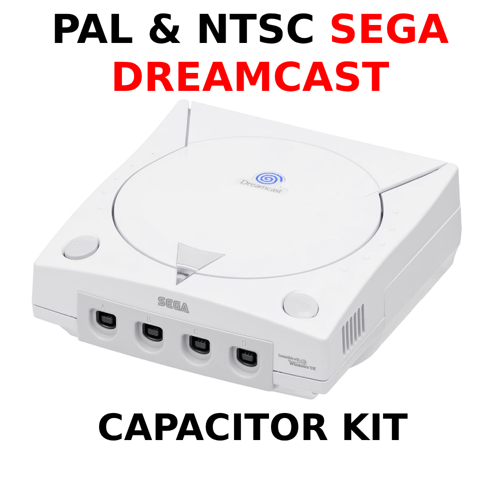 Sega Dreamcast / VA0, VA1, VA2.1 / Capacitors / + PSU Kits / Cap Kit ...