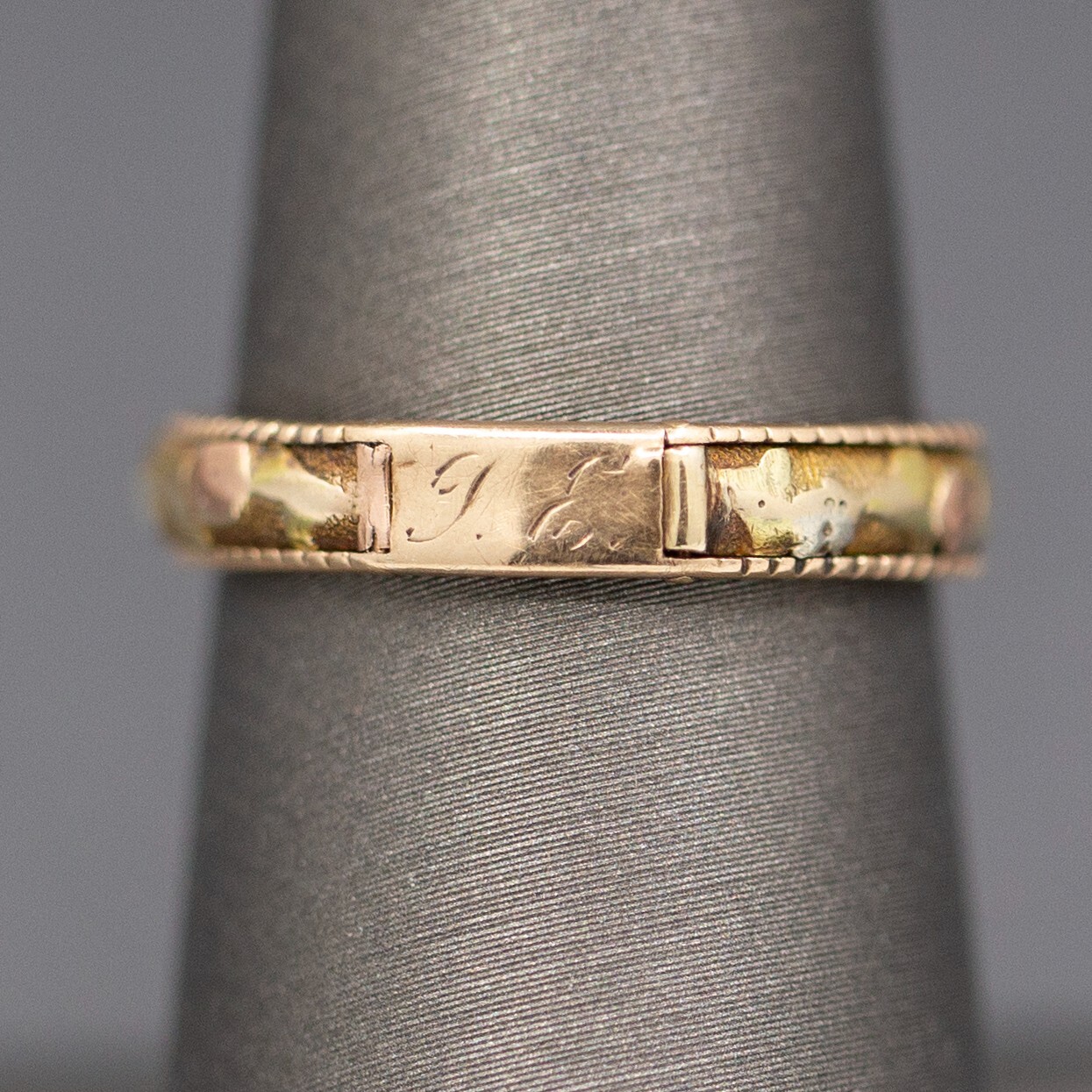 Antique Victorian Gimmel Fede Wedding Betrothal Ring in 14k Rose and ...