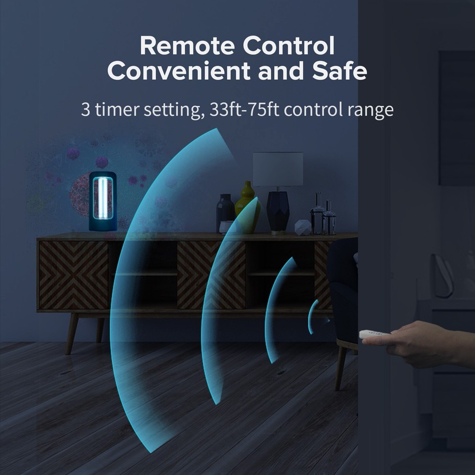 42W Powerful UV Cleaning Light 99.99% UVC Lamp with Remote Control for ...