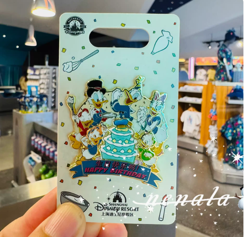 Shanghai Disney Pin Uncle Donald Duck Scrooge and nephews birthday cake ...