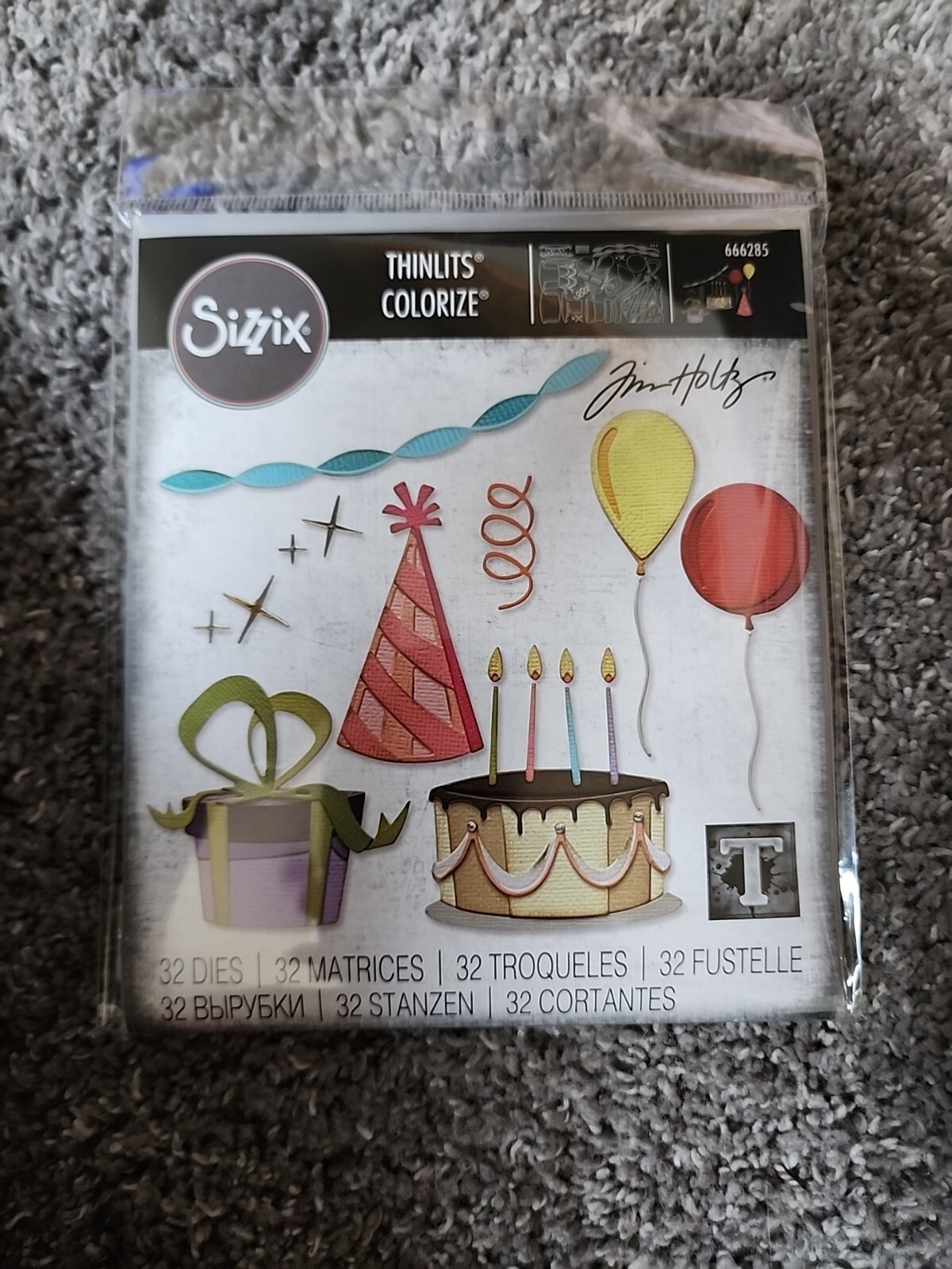Celebrate Birthday Colorize Sizzix Thinlits Thin Metal Die Set Tim Holtz 666285 for sale online ...