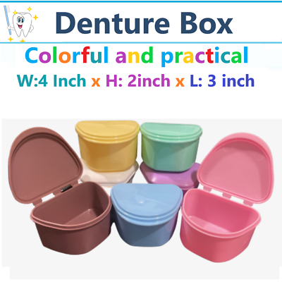 Dental Denture Box Retainer Box Carrier 4W x 2in x 3in Upto 200 ...