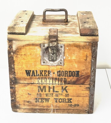 1929 Walker Gordon New York Wood Certified Dairy Milk Crate ~ Free ...
