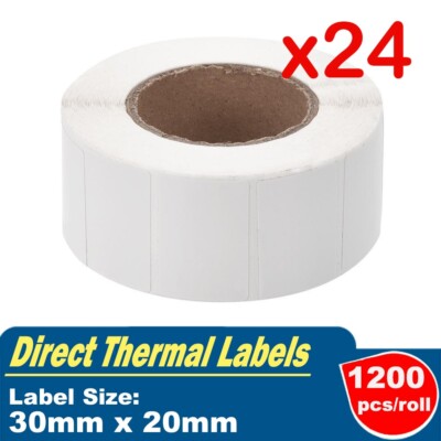 24x Direct Thermal Label Rolls 30mm x 20mm AUSPOST Aramex EParcel ...