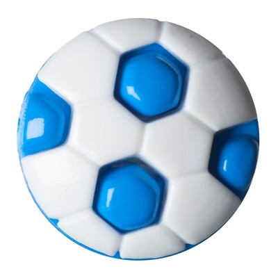 13mm Blue White Football Round Polyester Buttons x 12, Shank Buttons ...
