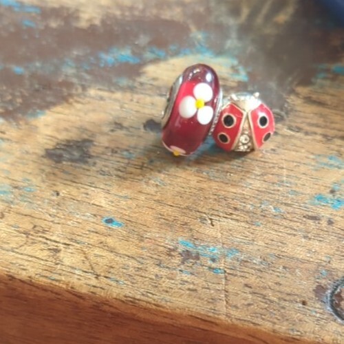 Authentic Pandora Bead With SI Designer Sterling Silver Lady Bug Charm ...