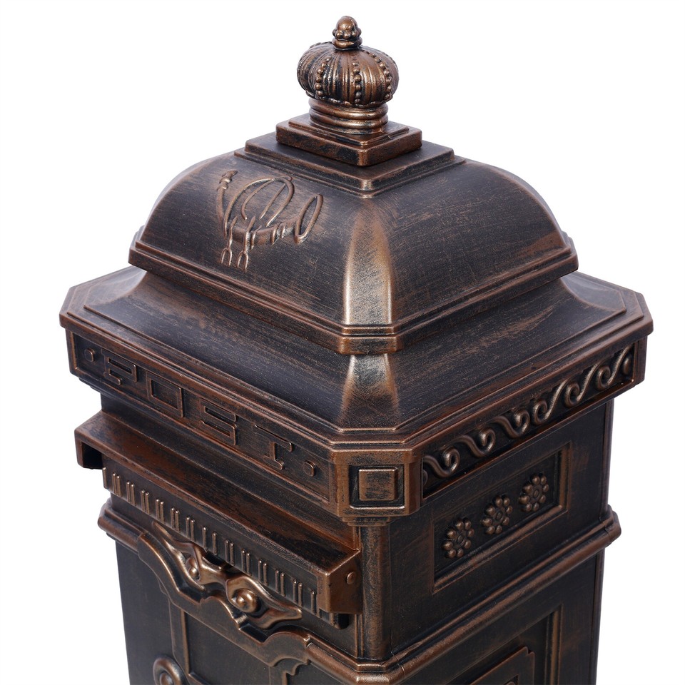 Large Lock Mailbox Aluminum Mail Box Postal Box Security Heavy Duty ...