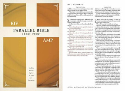 KJV, Amplified, Parallel Bible, Large Print, Hardcover, Red Letter ...