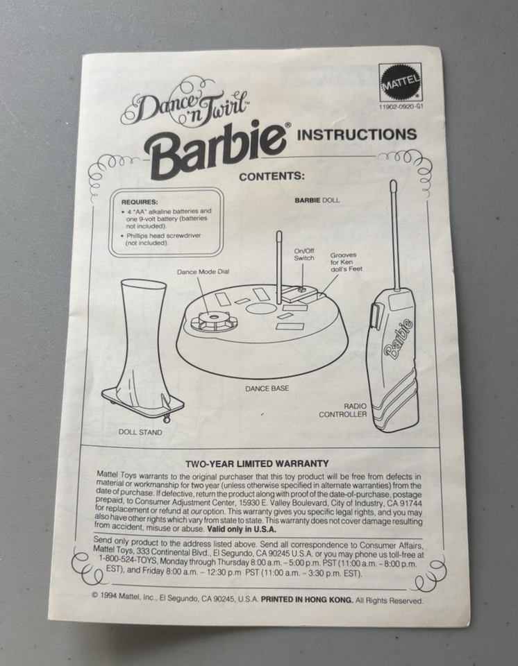 Lot 2 Dance N Twirl Barbie Doll AA and Caucasian 1994 11902 12143 ...