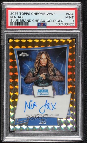 2025 Chrome WWE Blue Brand Gold Geometric Refractor /50 Nia Jax PSA 9 ...