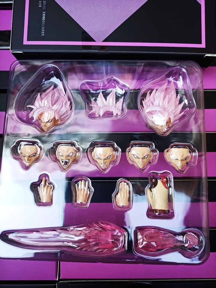 DL-CUSTOM 1/12 SHF Goku Black Zamasu Transparent Pearlescent Pink Head ...