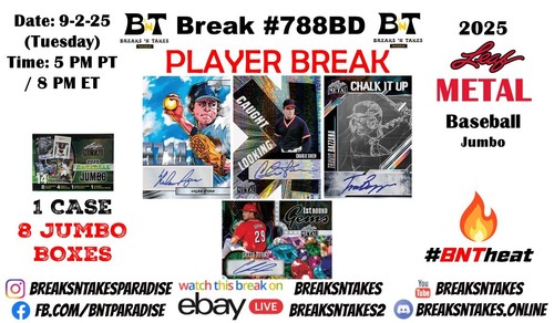 STEVE "MONSTER" MILAM 2025 Leaf Metal Baseball Jumbo CASE 8 BOX #788BD ...