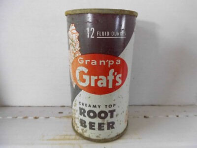 GRAF'S GRAN'PA CREAMY TOP ROOT BEER F/T SODA CAN~J GRF CO., MILWAUKEE ...