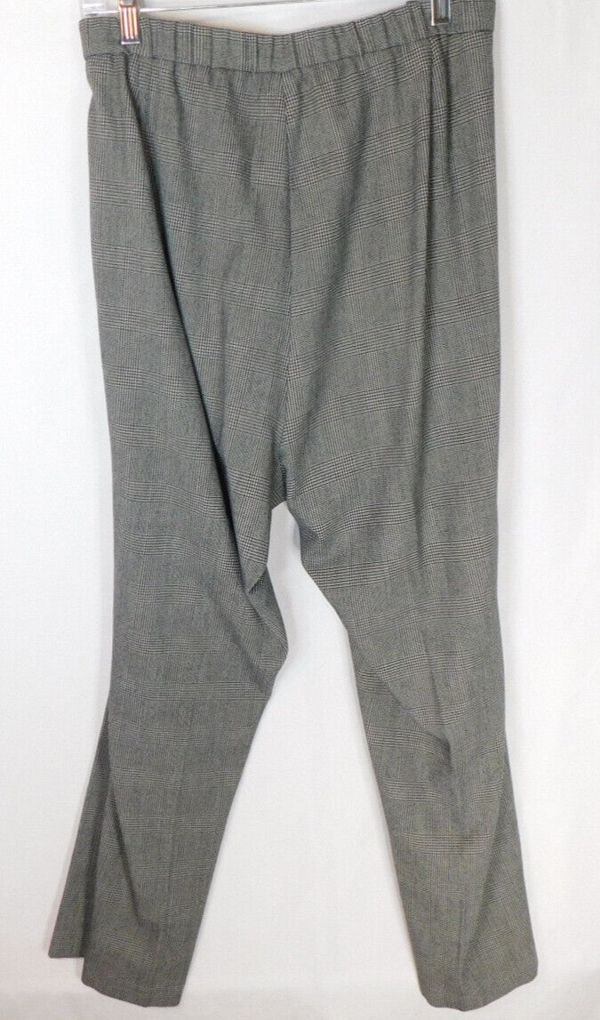 Investments II Black & White Check Pants, Elastic Wai… - Gem