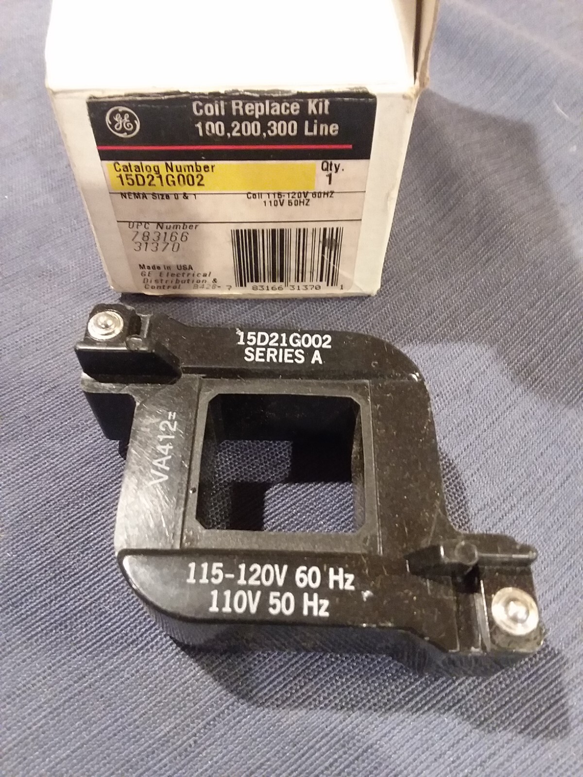 15D21G002 GENERAL ELECTRIC COIL 110/120VAC SIZE 0 & 1 COIL 60Hz 110V ...