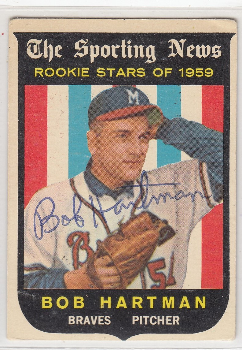 1959 Topps Bob Hartman SIGNED AUTOGRAPHED Braves # 128 | eBay