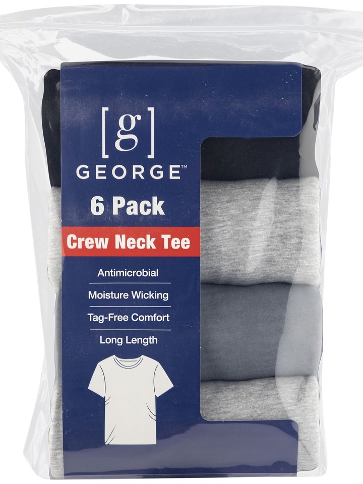 George Men's Assorted Crew T-Shirts, 6-Pack | eBay