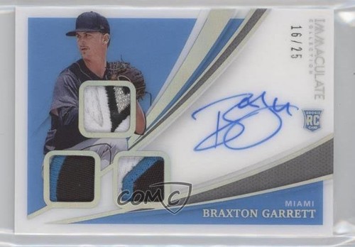 2021 Panini Immaculate Holo Silver /25 Braxton Garrett #RTS-BG Auto RC ...