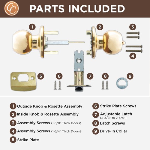 BK2030PB Ball Door Knob Privacy Function 1 Pack Polished Brass | eBay