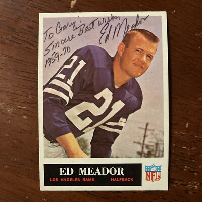 ED MEADOR 1965 TOPPS AUTOGRAPHED SIGNED AUTO FOOTBALL CARD 92 RAMS | eBay