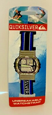 Quicksilver Nylon Black Blue Gray Hook loop fastener Sports Watchstrap ...