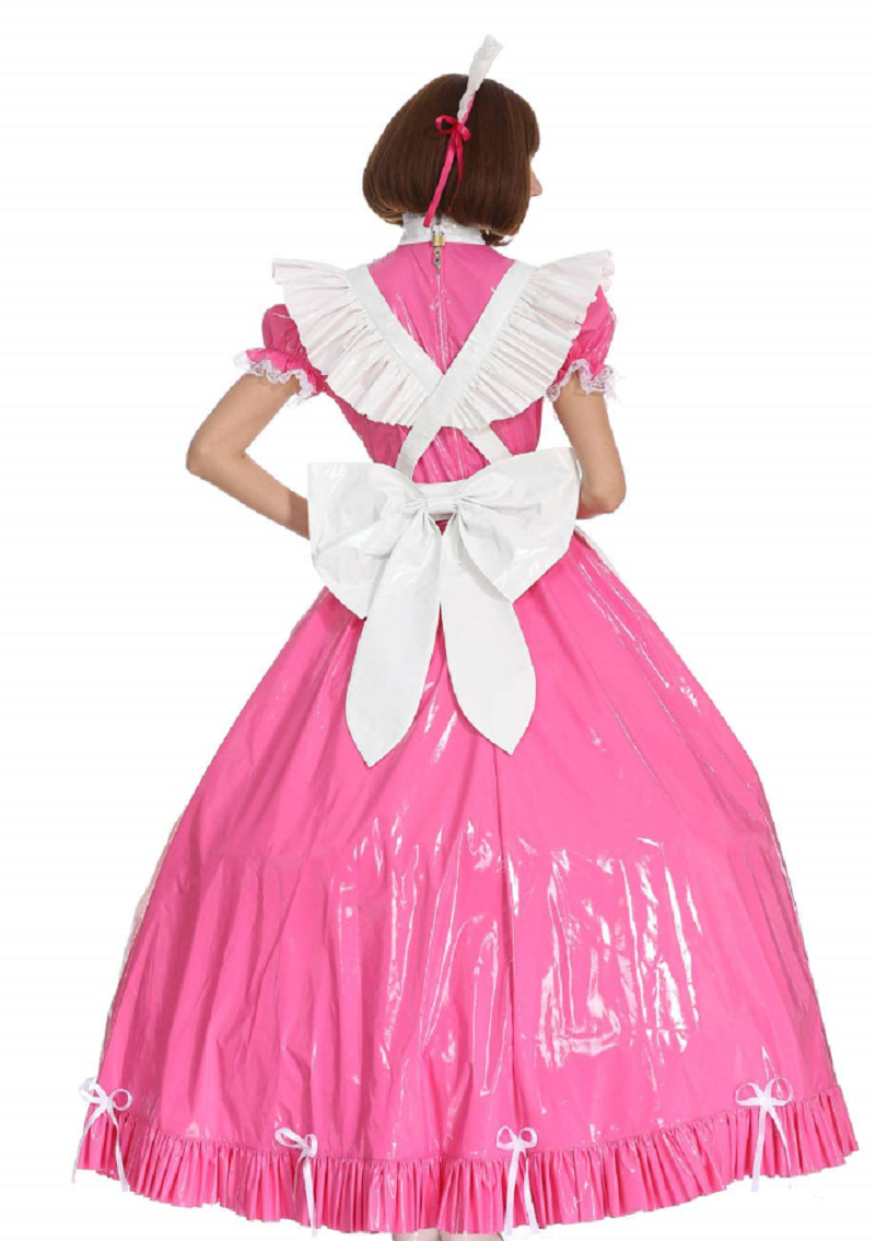 Sissy maid PVC long dress lockable cross-dressers cosplay Tailor-made ...