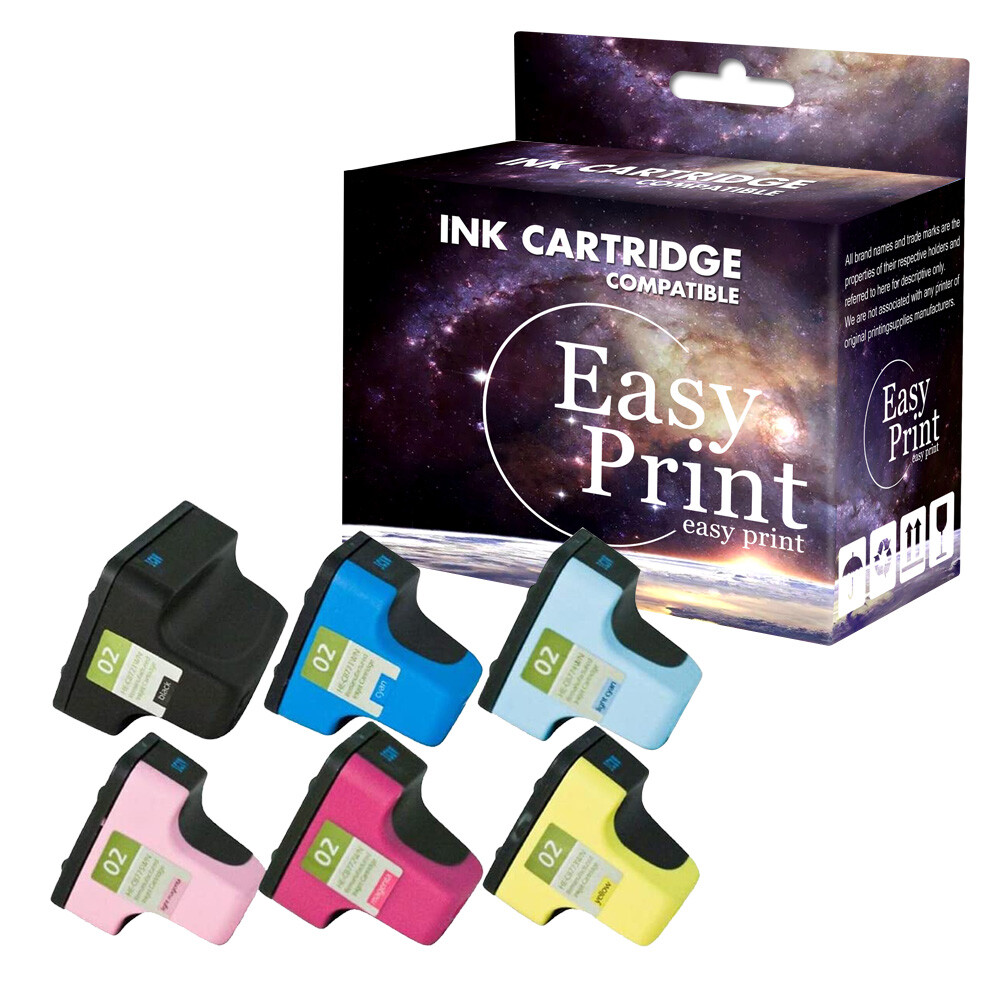 6PK 02XL Ink Cartridge replace for HP Photosmart 3210 8230 C5185 C7180 ...