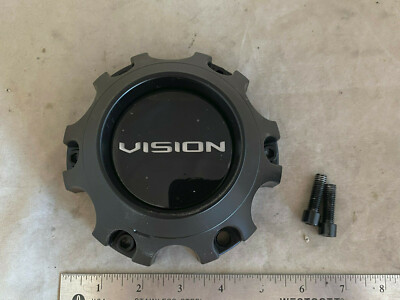 Vision Wheels Matte Black Wheel Rim Hub Cover Center Cap 6 Lug C416SB ...