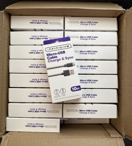 Infinitive Durable 10 Ft. Micro USB Cable Charge & Sync for Android ...