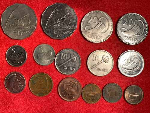 Fiji Coin Variety 50 cents x2, 20c x3, 10c x2, 5c x3 (incl. FAO) 2c x2 ...