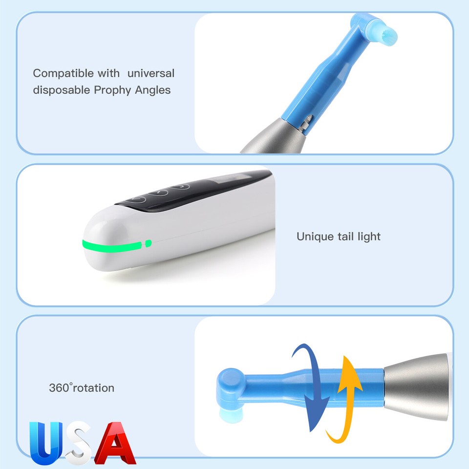 Cordless Dental Brushless Hygiene Prophy Handpiece Teeth Polish ...