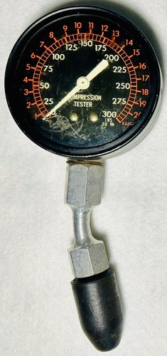 Vintage Made in USA Compression Tester Meter Gauge Dial 0-300 PSI Lbs ...