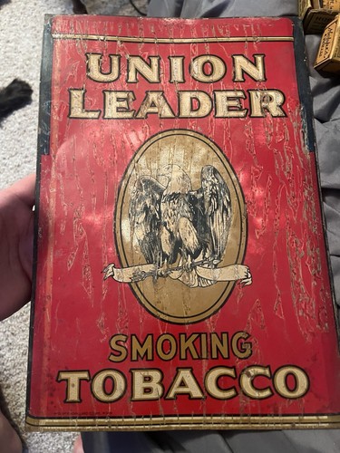 Original Lorillard Union Leader Smoking Tobacco Advertising Sign ...