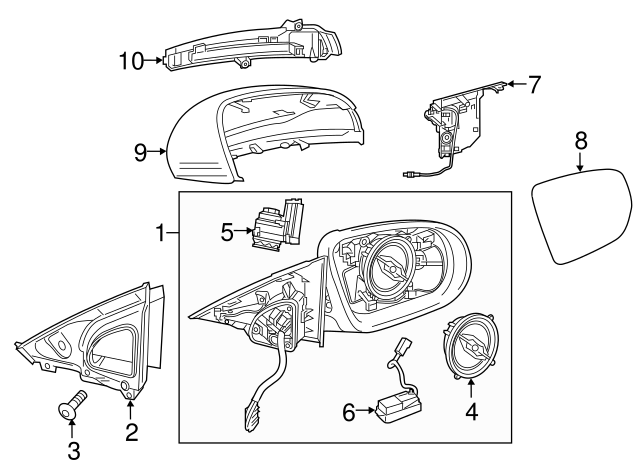 2228201342 Mercedes Benz S63 AMG S550 S65 AMG 2014-2020 Door Mirror ...