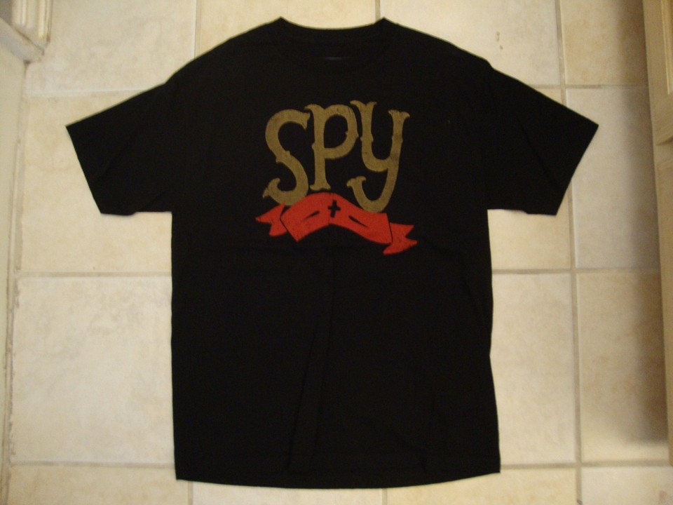 Spy Brand Logo Flag Thick Black T Shirt L | eBay