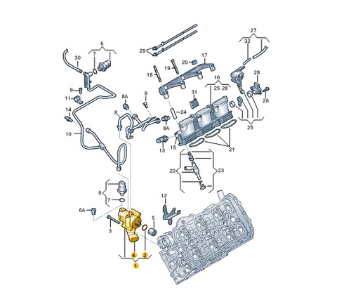 NEW AUDI A4 B7 INJECTION HIGH PRESSURE FUEL PUMP 06E127025AB ORIGINAL ...