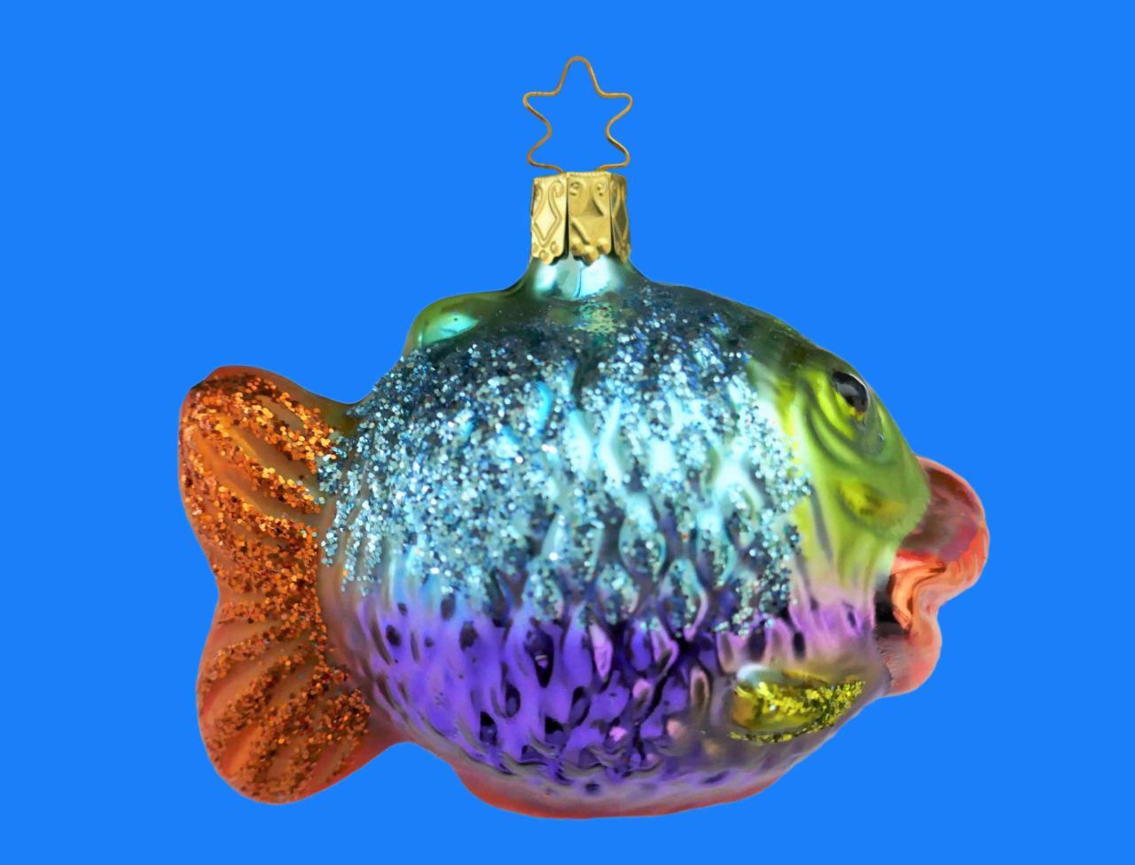 INGE GLAS TROPICAL POUT FISH GERMAN BLOWN GLASS CHRISTMAS ORNAMENT ...