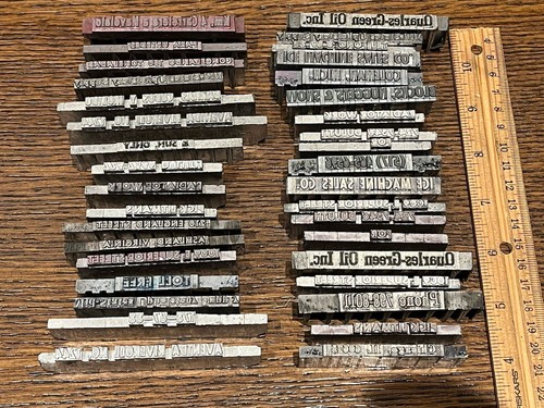 (Qty 30) Vintage Printing Press Lead Blocks Stamps Typeset Letterpress ...