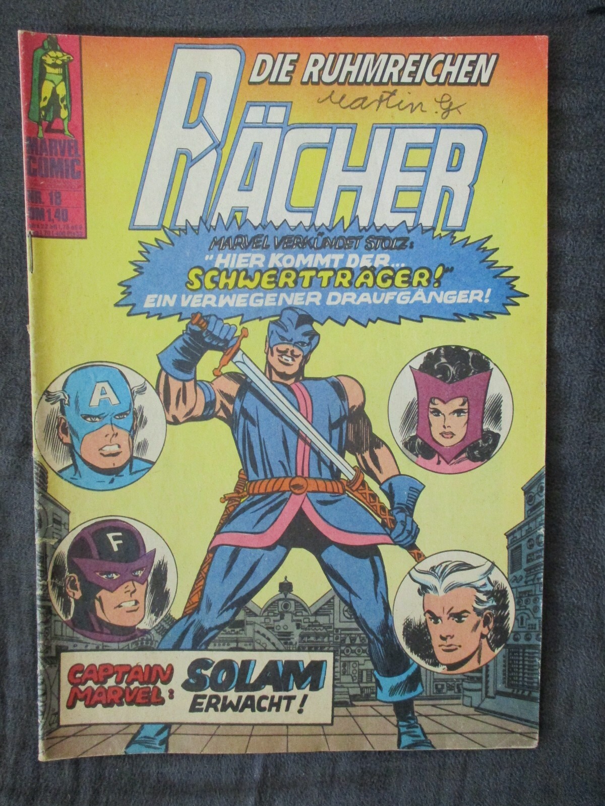 BRONZE AGE + MARVEL + GERMAN + 18 + THE AVENGERS + #19 + SWORDSMAN + | eBay